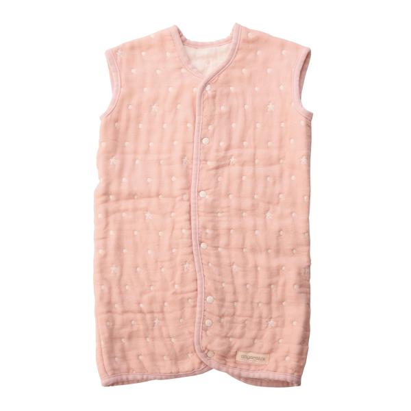 カラー：ペールピンクサイズ：50-70cmスタイル：袖なし寝冷えから守ってくれる2ウェイ仕様のベビー＆キッズ用ス リーパー６重ガーゼは一年を通して快適に使える素材。ふんわりとお子様を包み込みます股下の２箇所のスナップボタンを留めれば、裾のめ...