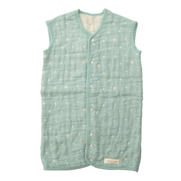 カラー：ミ ントブルーサイズ：50-70cmスタイル：袖なし寝冷えから守ってくれる2ウェイ仕様のベビー＆キッズ用ス リーパー６重ガーゼは一年を通して快適に使える素材。ふんわりとお子様を包み込みます股下の２箇所のスナップボタンを留めれば、裾の...