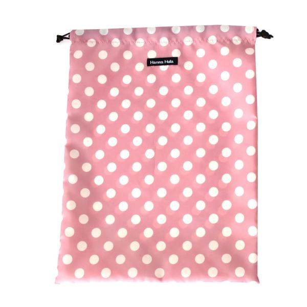 カラー：ポルカピンクスタイル：カジュアル本体サイズ 縦43cm×横32cm消臭・抗菌機能付の巾着製造国 中華人民共和国