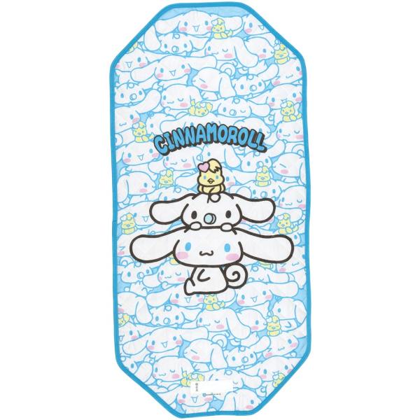 カラー：シナモロールサイズ：Mediumサイズ:約60×130cm/材質:ポリエステル/原産国:中国コット(簡易ベッド)カバーMサイズ、名前が記入できるお名前タグ付き裏面:通気性に優れたメッシュ生地四隅のゴムひもを引っ掛けるだけで簡単に装着...