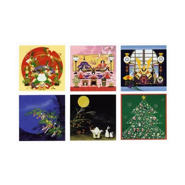 【彩時記】綿シャンタン生地の小ふろしき6シーズンです。張りのある上質な綿シャンタン素材に、年中行事で描かれた楽しい小風呂敷です。お部屋やリビング、オフィスなどに飾っていただきますと、四季が楽しめます。専用の取り外し可能な棒がございますので、...