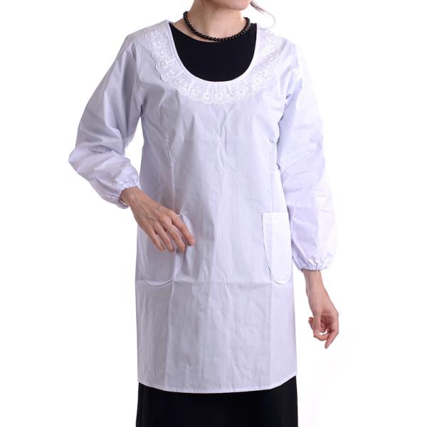 冠婚葬祭のお手伝いは白割烹着が定番という地域があります。それでなくても何かとお手伝いに白割烹着はとても便利です。洋装用は和装向けに比べ袖幅などが若干スリムに作られています。国産定番アイテムなのでどこにでも持って行ける安心感があります。Ｍ-8...