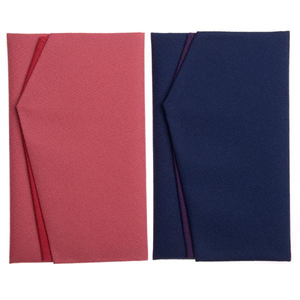 一越織の生地を使った２枚セットふくさです。他のちりめんに比べ細い糸を用い、シボが小さくしなやかな風合いとなっております。比較的ソフトなつくりとなっており、バッグの隙間や背広のポケットなどに入れやすくなっています。箱入り（箱の仕様は随時変更い...