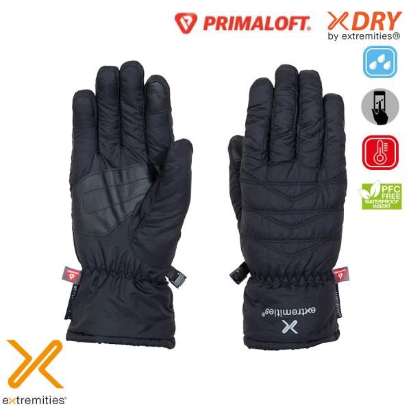 プリマロフト中綿入りのとても暖かくとても軽量なグローブ。約6×6cmの収納バッグ付きでコンパクトに収納可能。手のひらは補強付きで耐久性を向上、人差し指と親指はタッチスクリーン対応。カラー：ブラックサイズ：XS、S、 M、 L、XL素材：中綿...