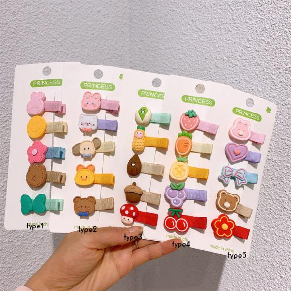 【即納】キッズ ヘアピン 子供 ベビー ヘアピン 赤ちゃん ヘアピン ヘアアクセサリー 髪留め かわいい おしゃれ 花 リボン クマ お誕生日 プレゼント☆5点セット キッズ 小物 ベビー女の子 新生児 プチプラ chuchubebe ch...