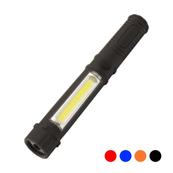 商品仕様サイズ(約)：16.6cm×2.3cm重量(約)：41g（電池含めず）材質：ABS電源：単4電池×3（別売）連続使用目安：約48時間※側面ライトのみCOB発光方式です。※ご閲覧の環境等により、色味などが実際の商品と異なって見える場合...