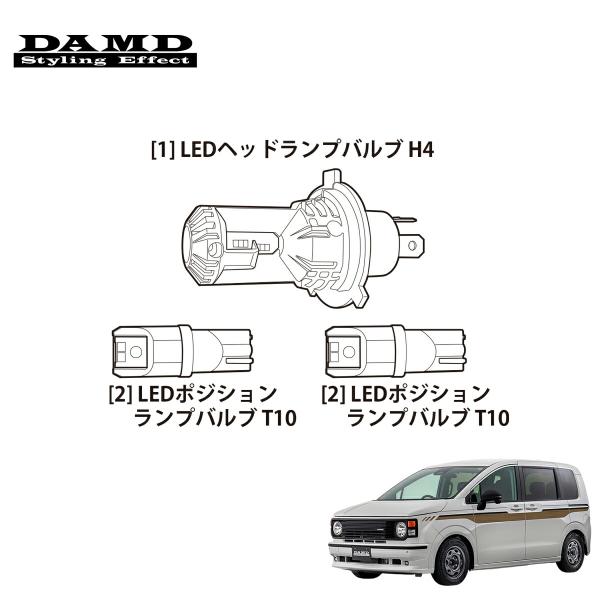 品番 1723DAMD ダムド カスタム オシャレ カッコイイ FREED アイソレーター エアー 丸目 レトロ エアロ 外装