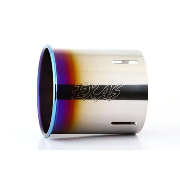 品番：251802品名：EXAS エボチューン リペアパーツ チタンテール 115φ-L130mm TC1113仕様：チタン製/ヒートグラデーション処理内径：115φ/カール部分外径：128φA寸法：118φB寸法(長さ)：130mm付属品...