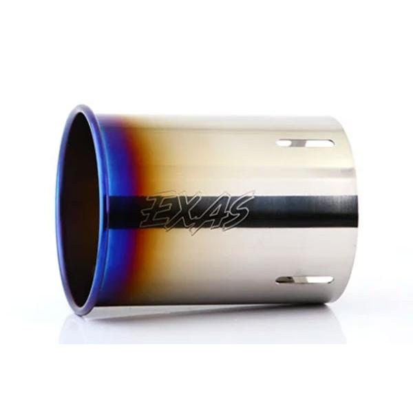 品番：251803品名：EXAS エボチューン リペアパーツ チタンテール 115φ-L160mm TC1116仕様：チタン製/ヒートグラデーション処理内径：115φ/カール部分外径：128φA寸法：118φB寸法(長さ)：160mm付属品...