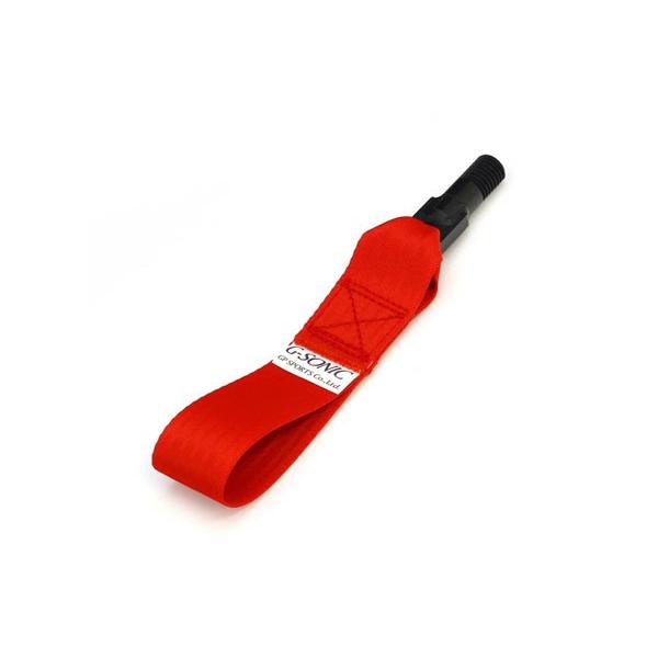 品番：030953品名：G-SONIC トーイングストラップ フロント用 TS1-17 レッドカラー：レッドストラップ部寸法：幅46mm/長さ約195mmネジ部：M18-P2.5仕様：フロント用車メーカー：ホンダ車種：インサイト型式：ZE2...