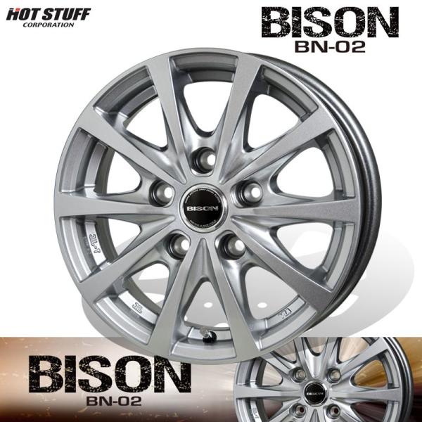 品番 hotstuff-wheel-bison-bn02-0001HOTSTUFF ホットスタッフ ホイール アルミホイール インチ 穴 HOLE P.C.D. インセット INSET スタッドレス サマータイヤ スノータイヤ BISON ...