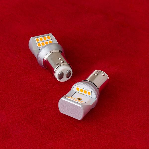 ■品番：ML08-S25-AM■タイプ：S25シングル　ピン角150°／180°兼用（BAU15s／BA15s兼用）■カラー：アンバー■LED：高輝度24LED（1個）■2個入り■仕様：DC12V■国産車専用■ハイブリッド車・アイドリングス...