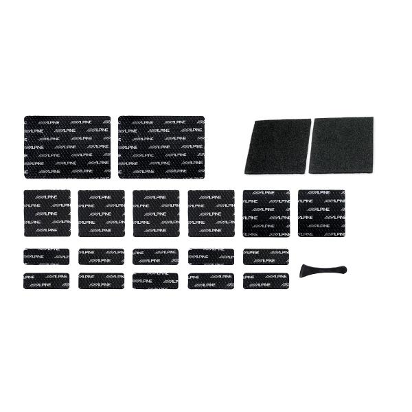 ■品番：KTX-DSMS-01■同梱品・デッドニングシート(320×320mm 2枚/170×170mm 6枚/170×60mm 10枚)・吸音シート(150×150mm 2枚)・ヘラ・取扱説明書