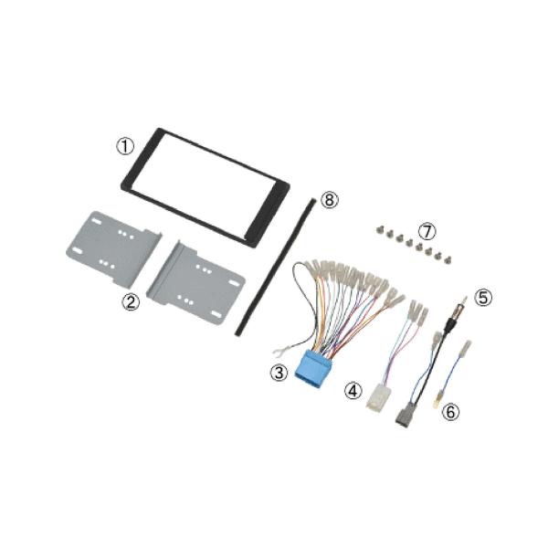 ■品番：NKK-S83D■セット内容・パネル・ブラケットL/R・電源/フロントスピーカー/リアスピーカー用コネクター(20P)・車速用配線コネクター(5P)・アンテナ変換コード ・アンテナ電源用変換コード・ ネジ類・ スポンジスペーサー