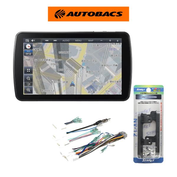 【ナビゲーション】■品番：CN-F1D9C1DA【配線キット】■品番：ストリート AH-55■トヨタ車ステアリングリモコンコネクター28ピンタイプ■適合車種：トヨタ車　シエンタ（H27/7〜）／50プリウス（H27/12〜）【ワイド２DIN...