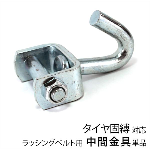 タイヤ固縛ラッシングベルト用 中間金具 単品■商品概要・車両積載車に最適なタイヤ固縛ラッシングベルト用の中間金具。>・積載車にラッシングベルトで車両のタイヤを固縛する際、この中間金具を使用することにより、車体にベルトが干渉せずタイヤを...