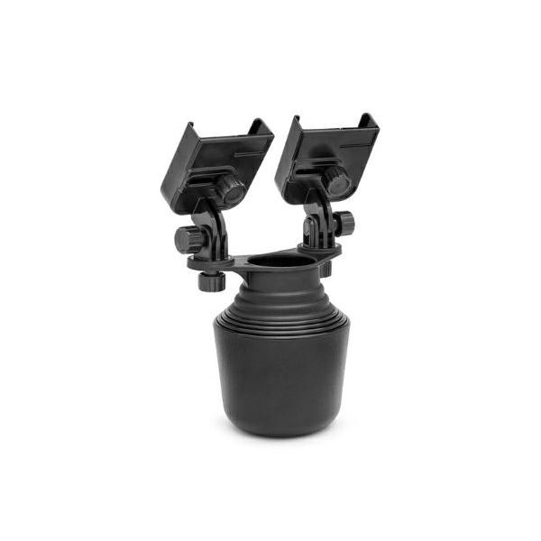 WeatherTechのCupFone Duo スマホホルダーはほぼ全てのメーカー／車種／グレードのカップホルダーにフィットする、ドライバーとフロントパッセンジャー夫々専用のホルダーを備えた、画面の角度、向き共にアジャスタブルなハンズフリー...