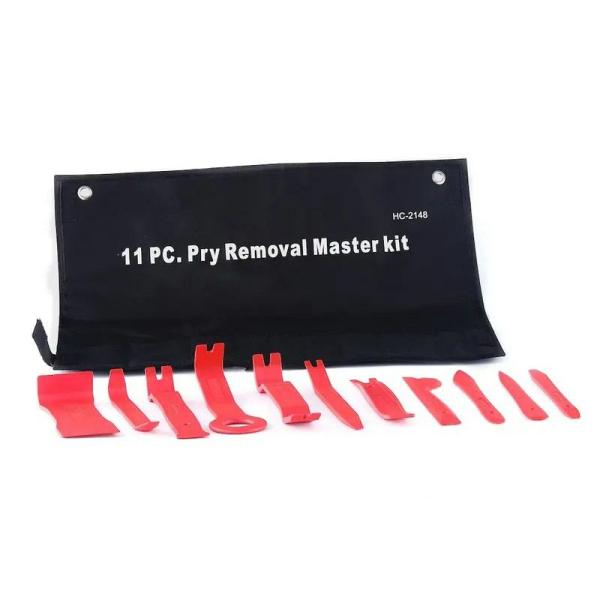 Schwaben(シュヴァーベン)製のトリム/モールディング取り外し用ツールキットです。ドアパネル、フェイシア、ダッシュボードなどのインテリアパネル、ウィンドウモールディング、ロゴバッジなどを簡単・安全に取り外します。金属製ドライバーのよう...