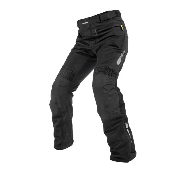 夏のライディングに適したメッシュパンツ。膝には通気性と衝撃吸収性に優れたENIGMA G2プロテクター、腰横にはEVAパッドを標準装備。別売りのSK-863ゲルクッションが装着可能。膝と腰に配置したシャーリングが運動性を高め、長時間のライデ...