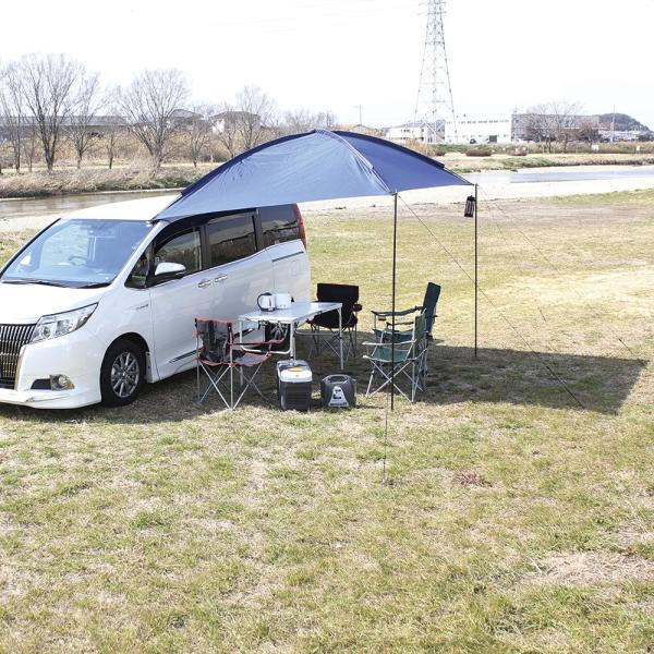 LS-21カーサイドタープレジャー・車中泊等での日よけに！簡単設置・収納コンパクトセット内容:タープ支柱4本1セット×2セット骨組2セットペグ4本支柱固定用ロープ4本(約2.8m×4本)飛び防止用ロープ2本(約1m×2本)吸盤2個材質:ター...