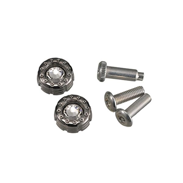 セキュリティナンバーボルト&amp;キャップ。 スワロフスキークリスタルを使ったナンバーボルトキャプ(2個)。 当社オリジナル設計の手裏剣穴形セキュリティボルト(2本)。 専用工具(1個)入り(専用工具のみの販売はありません)。 キャップ本...