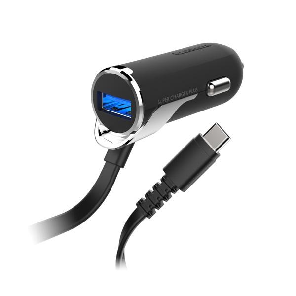 ●車のDCソケット電源からUSBポート＋Type-Cコネクタで2台同時に充電できるDC充電器。●Type-C端子のスマートフォン/タブレットをハイパワーで充電可能。（最大3A出力）●最大1A出力のUSB充電ポート付。●USBポートは暗い車内...