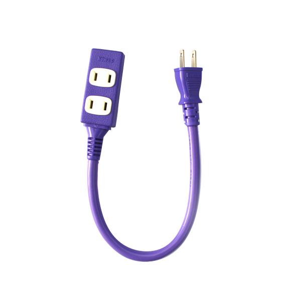 ◆◆用途◆◆15A・3ッ口・0.5mスリムショートタップ。◆◆機能◆◆耐寒性に優れたやわらかい電線を使用した延長コードです。◆◆仕様◆◆●定格：15A・125V。●コンセント：2PX3ツ口。●色：紫。●電線サイズ：VCT2芯X1.25sq。...
