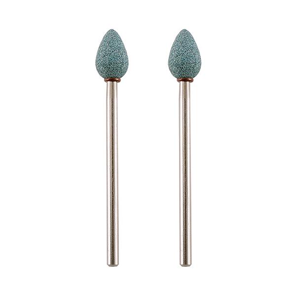 ◆◆用途◆◆金属、ガラスなどの研削、研磨。◆◆機能◆◆硬度が高く、硬い材質の研磨に最適です。ガラス・セトモノ・宝石・金属などの研削・彫刻・研磨ができます。◆◆仕様◆◆●シャフト径：2.35mm。●形状：卵型径6.5mm×10mm。●2本入。...