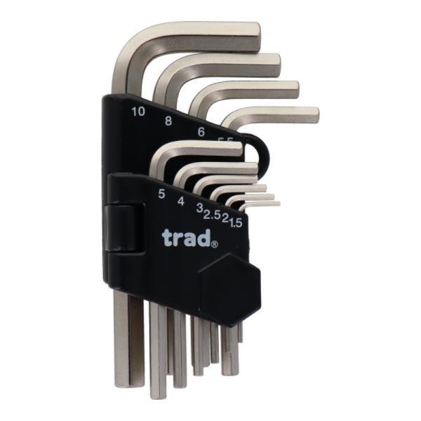 六角穴付ボルトの締め付け・ゆるめ作業に！【セット内容】●1.5mm／2.0mm／2.5mm／3.0mm／4.0mm／5.0mm／5.5mm／6.0mm／8.0mm／10.0mm【材質】●レンチ:CR-V(クロームバナジウム鋼)●ホルダー:P...