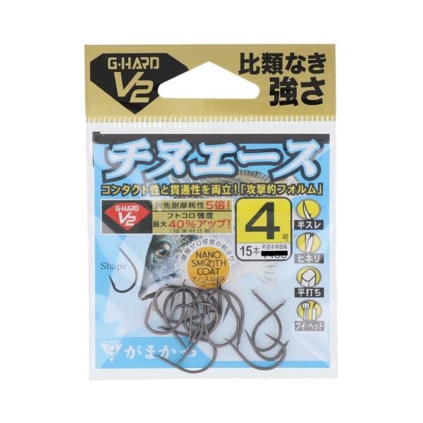 【がまかつ/Gamakatsu】高強度・高硬度・耐摩耗性に優れた新素材「G-HARD V2」搭載により、驚異の鈎先耐久性とフトコロ強度を備えたチヌエースは、磯や魚との度重なる接触や、鈎先が傷みやすい底を這わせる釣りにおいて鋭さが持続するのが...
