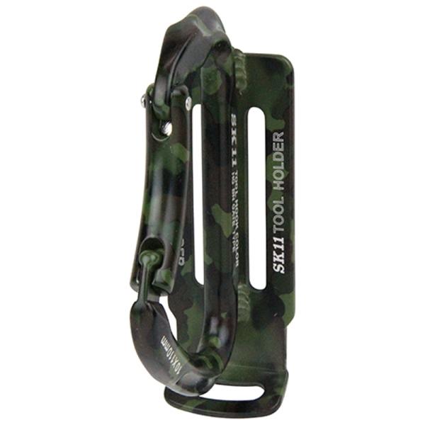 湾曲ゲートで工具を簡単に吊り下げできます。■■■用途■■■ベルトに通して工具類の吊り下げ。■■■機能・特徴■■■高強度、アルミ製鍛造カラビナです。落下防止コードの取り付けが可能です。■■■仕様■■■●色：迷彩。●50mm幅ベルト用。●落下防...