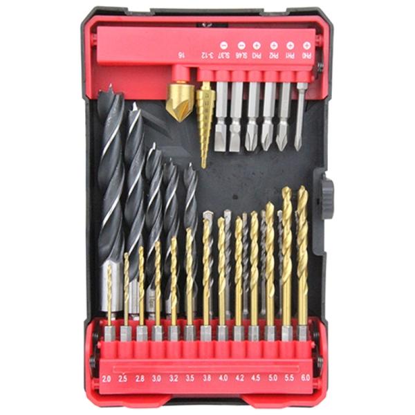 鉄・木・樹脂・モルタルに最適穴あけとビットが入ったビットセットです。■■■用途■■■穴空け・ネジ締め作業。■■■機能・特徴■■■ドリルドライバーやインパクトドライバーなどに取り付けてねじを回せます。鉄工ドリルで薄い鉄板や木、樹脂、木工ドリル...