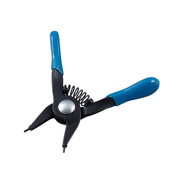 キャッチコピー小型でコンパクトなスナップリングプライヤーです。用途C型形状の止め金具スナップリングの着脱。特徴C型止め輪、穴用です。