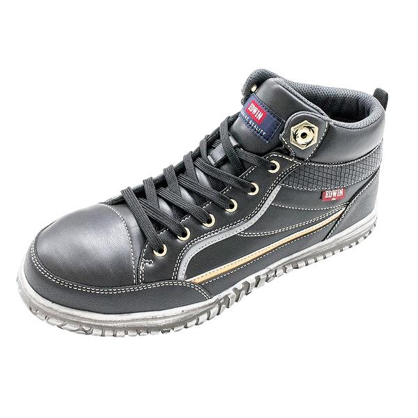 キャッチコピー汚し加工を施したエドウィン軽量スタイリッシュセーフティシューズです。用途作業用セーフティシューズ。特徴作業現場はもちろん、通勤や休日履きにも使えるマルチで活躍するセーフティシューズです。汚し加工を施したアウトソールは軽量設計な...