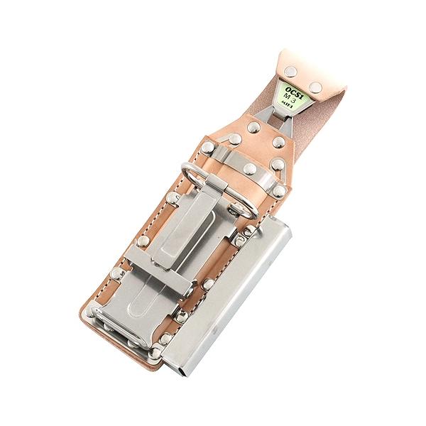 キャッチコピーハッカー収納ケースです。用途ハッカーケース。特徴ハッカー、チョーク、折尺が収納出来る3連タイプです。腰に安全ベルトを差したまま、自在にケースの着脱が出来ます。