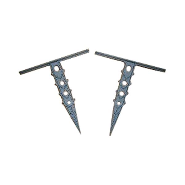 キャッチコピーエコ原料で環境に優しいT型マルチ押えです。用途マルチフィルムの押え。特徴独自の土中での強保持力を発揮する形状設計です。マルチフィルムを押さえる板と土を確実につかむ大小の穴・V型リブ・側面突起で、軽量・高保持力を実現しました。