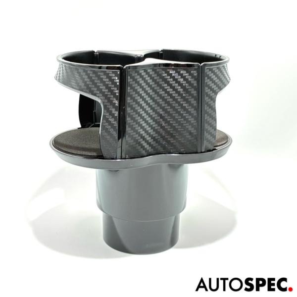 Core OBJ select　ダブルドリンクホルダー既存のドリンクホルダーに差し込むことで簡単に設置できます。カーボン調のデザインでインテリアに華やかさが◎汎用性がございますのでお車に合わせて付属の調整スポンジで固定させてください。【適合...