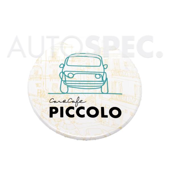 AUTOSPEC. 長泉店「Car&amp;Cafe PICCOLO」オリジナルミラーカラー：　ホワイト(柄)サイズ：　幅 76mm / 厚さ 約4mm 背面にPICCOLOのロゴマークがデザインされた”コンパクトミラー"手持ちのバッグやお...