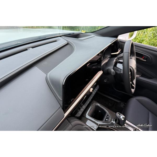 クラウンスポーツ レザーEXCLUSIVE メーターフード 黒革+黒革パンチング×グレー メーターカバー / メーターフード グラージオ Grazio クラウンスポーツ CROWN SPORTS