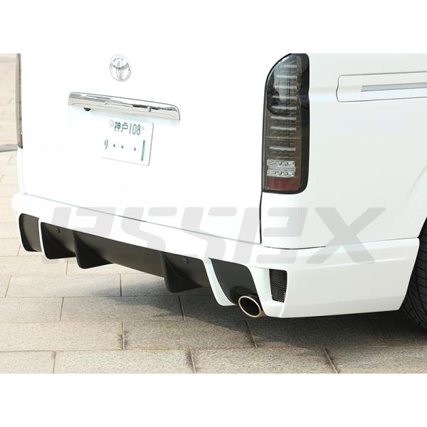 es-1212-1w ハイエース 200系 ワイドボディ PROGRESS 1 リアバンパー FRP製 マフラー両側出し【個人宅発送不可】 リアバンパー エセックス ESSEX / CRS 200 ハイエース ワイド HIACE /ハイエー...