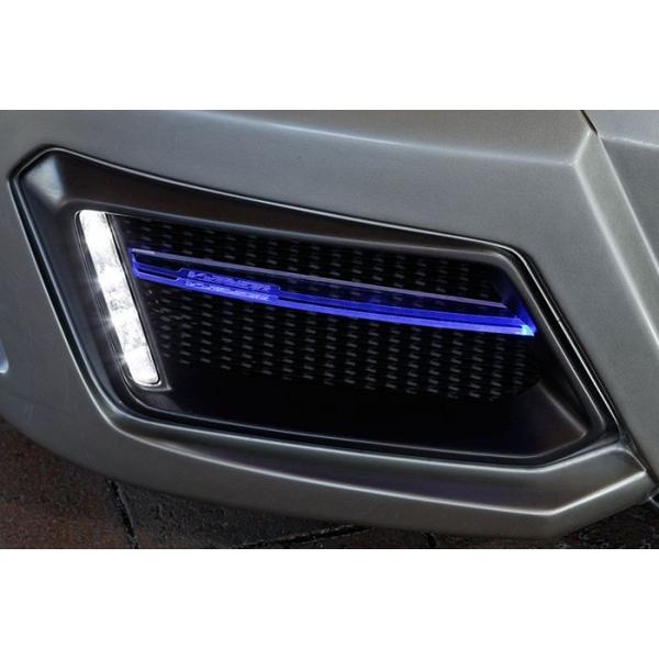 商品タグ：13957 V-VISION-SC430-015 レクサス LEXUS SC430 LEDアクリルフィン (フロント左右セット) ブルー フロントバンパー カバー ブイビジョン