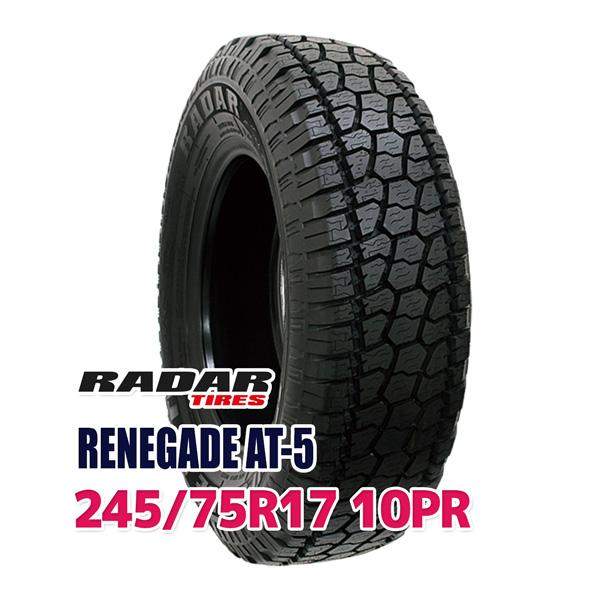 ■Radar RENEGADE AT-5 245/75R17 10PR 121/118S：外径：800mm　幅：248mm　推奨リム幅：7J XL規格：×■タイヤの外径、幅のスペック値は実寸と若干異なる場合がございますので予めご了承ください...