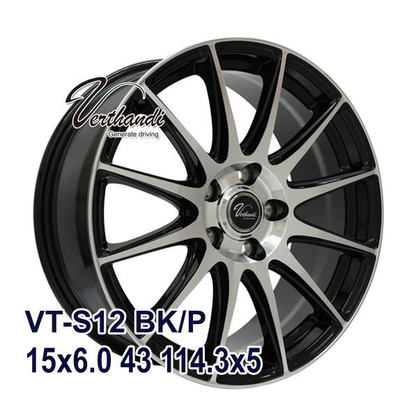 ■ホイール：Verthandi VT-S12 15x6.0 +43 114.3x5 BK/P■タイヤ：OTANI BM2000 195/55R15 85V■XL規格：× ■タイヤ製造国:タイ■適合車種：
