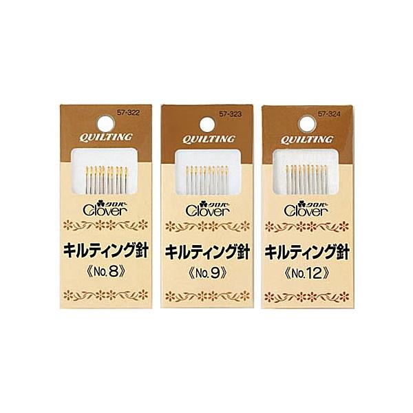 【内容】　10本入NO.8　太さ0.61mm　長さ28.6mmNO.9　太さ0.53mm　長さ27.0mmNO.12　太さ0.53mm　長さ24.4mmキルト目が美しく仕上がる細く扱いやすい針。 ぬい針のクロバーが、パッチワーク・キルトのた...