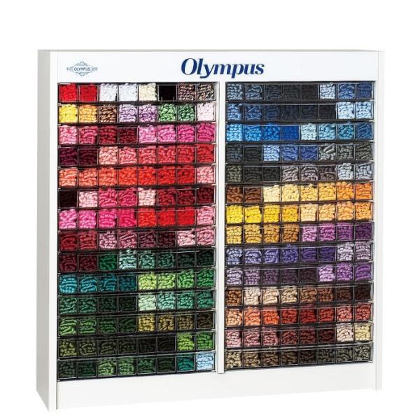 【OLYMPUS　オリムパス】　刺しゅう糸　25＃　25番　434色×6カセ　マルチディスプレイ什器　1台　色見本1冊【サイズ】　巾89cm×奥行22cm×高さ90cm刺しゅう糸＃25素材　　綿100％サイズ　25番　8mかせ*メーカー取り...
