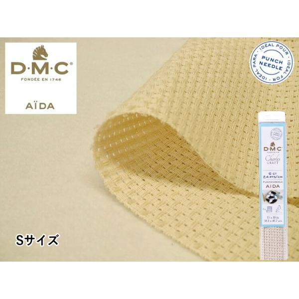 Sサイズ。柔らかく、パンチニードルに最適なファブリック。　【DMC】　アイーダ　約38.1×45.7cm　6カウント（24目）　カラーECRU品番DC29SO/T1パンチニードルに最適な刺しゅう布。折り目の無いロールタイプ（パッケージ入り）...
