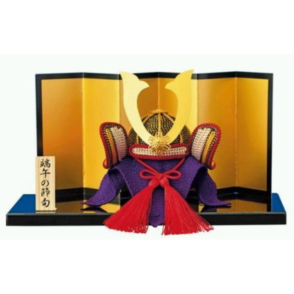 ★★　端午の節句　こどもの日　キット　★★かっこいい兜の置き物。針と糸が不要で、手芸初心者でも簡単に作れる商品です♪作ったものをお家に飾ってみてはいかがですか？【キット内容】メタリックヤーン、赤紐、ちりめん、座金、房、金屏風、立札、型抜き金...
