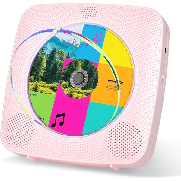 【多機能の卓上＆壁掛け式CDプレーヤー】CDプレーヤーは、Bluetoothデュアルモード（受信/送信モード）を搭載しており、スマホ、MP3などの音楽を再生できだけでなく、ワイヤレスイヤホン、スピーカーなども接続でき、深夜の音楽鑑賞でも家族...