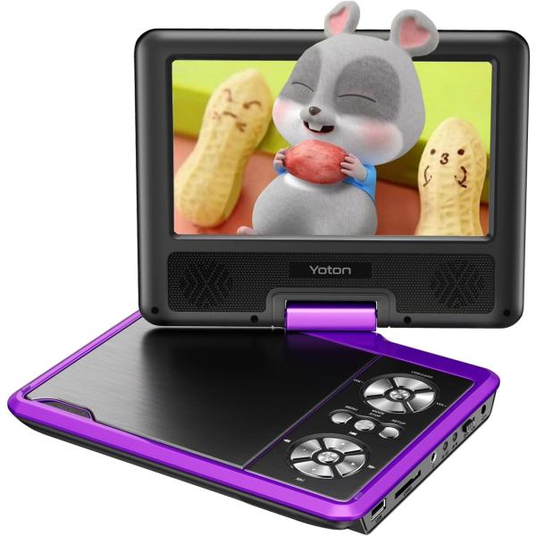 【優れた視覚体験】7.5インチのポータブルdvdプレーヤーは、270°回転と180°反転が可能なスクリーンを搭載し、目に優しい技術を採用。解像度は800*480で、スリムでコンパクトなデザインにより、携帯性に優れています。車の座席に取り付け...