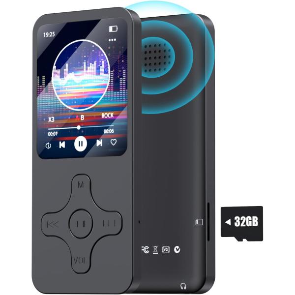 【Bluethteeth5.0チップ内蔵/スピーカー内蔵/3.5mmイヤホン】このMP3プレーヤーはアップデートされた最新式のBluethteeth5.0チップを採用されており、前のバージョンと比べてデータ伝送速度がより速いし、接続範囲も拡...